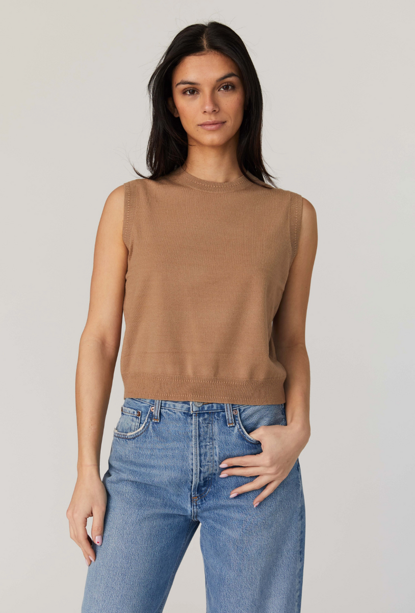 Cosysoft Sleeveless Vest in Camel – nk boutique baton rouge