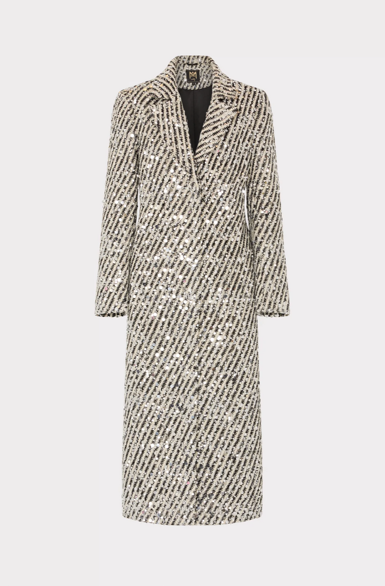 Wanda Sequins Stripe Coat in Ecru – nk boutique baton rouge